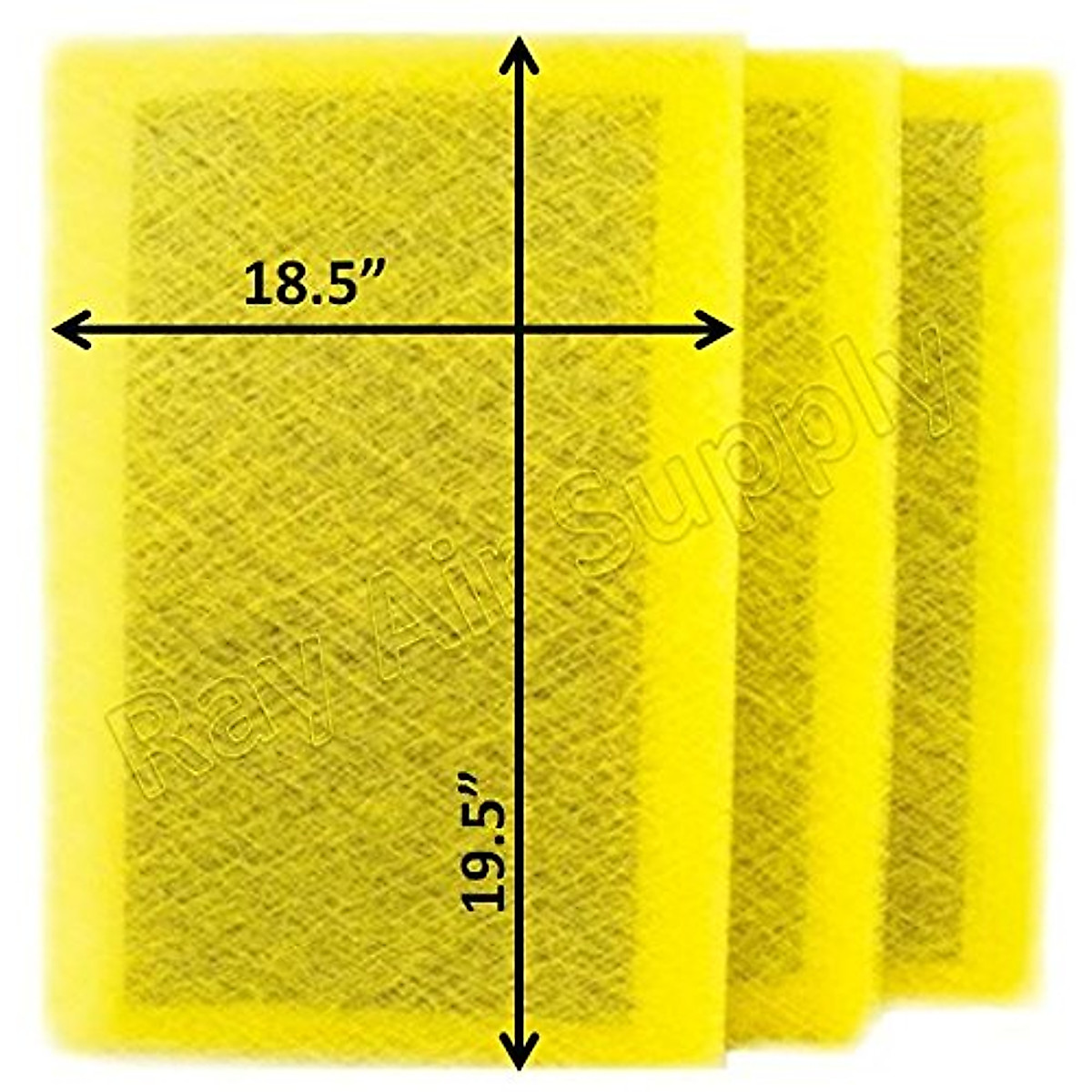 RAYAIR SUPPLY 20x22 MicroPower Guard Air Cleaner Replacement Filter Pads (3 Pack) Yellow