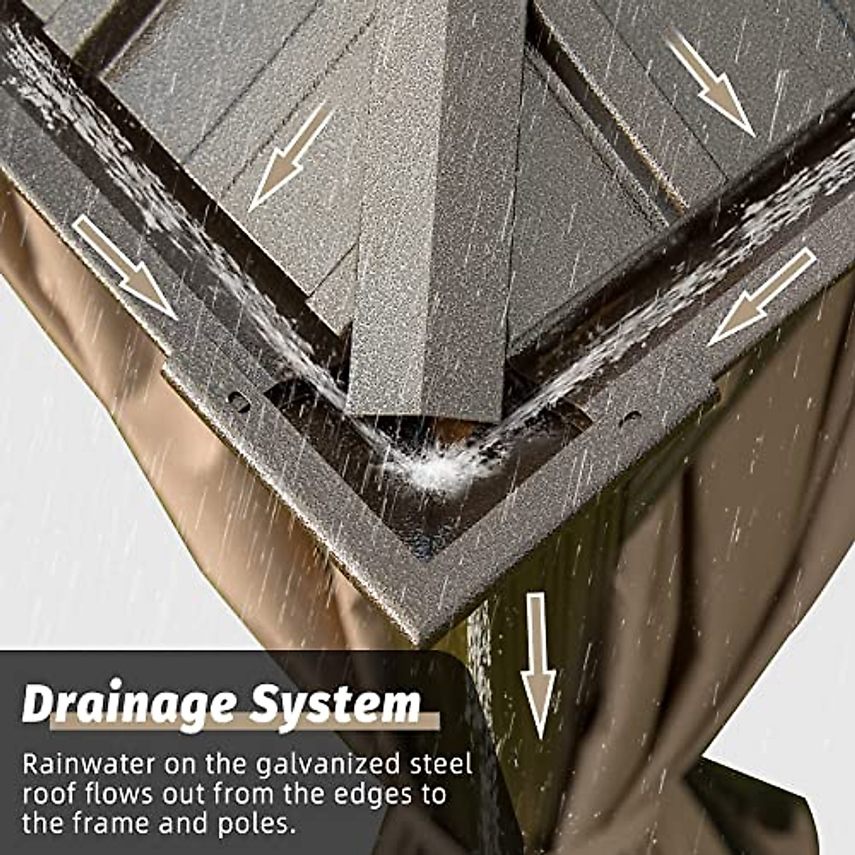 Domi Outdoor Living 10’ X 12’ Hardtop Gazebo, Outdoor Aluminum Frame Canopy with Galvanized Steel Double Roof, Outdoor Permanent Metal Pavilion with Curtains and Netting for Patio, Backyard and Lawn