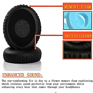YunYiYi Upgrade Replacement Earpads Foam Compatible with House of Marley Positive Vibration 2 Wireless On-Ear Headphones Parts Ear Cushions (Black)