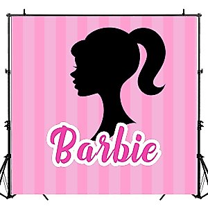Withu Pink Party Backdrop Girls Frame Stripe Glamour Cake Table Spa Tea Time Photography Head Photo Decorations Banner Background