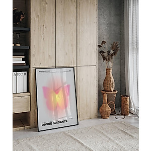 iHery Large Unframed Aura Angel Numbers 333 Poster Set of 3, Premium Quality 12x16in Canvas Wall Art Decor Aesthetic, Pink Trendy Spiritual Energy Gradient Print for Yoga Bedroom,Living Room