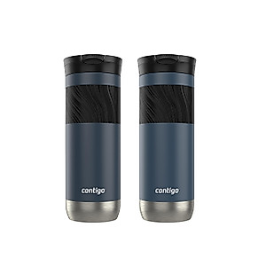 Contigo Byron 2.0 Stainless Steel Travel Mug with SNAPSEAL Lid and Grip, 20 oz, 2-Pack, Blueberry; Midnight Berry