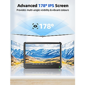 DESOBRY 11.5" Portable TV with Antenna Atsc Tune, 10.5" HD IPS Screen Rechargeable Mini TV Portable with Dual Speaker Stand, Support HDMI USB RCA Input, Small TV for Kitchen Camping Car