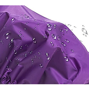 Glow by Daye Satin Lined Shower Cap, Adjustable and Waterproof with Satin Interior for Hair Protection, Large, Purple Rain