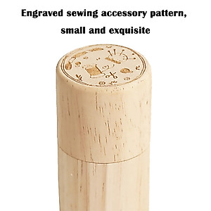 SURVART Wooden Storage Box Portable Sewing Needle Case with 12 Needles – Perfect for Sewing Essentials, Travel-Friendly Organizer, and Craft Supplies