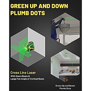 APEXFORGE X3 131ft Green Laser Level, Cross Line Laser with 2 Plumb Dots, 4500mAh Rechargeable Battery with Type-C Charging Port, Self-Leveling & Manual & Pulse Mode