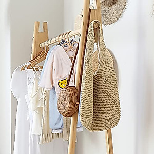 Orangepals Rattan Baby Hangers - Bamboo Clothes Hangers - Rattan Décor - Wooden Baby Hanger - Boho Nursery Décor - Set of 4