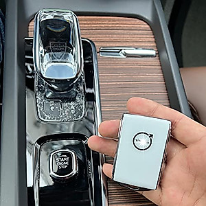 Car Key Fob Cover Compatible with Volvo XC90, XC60, XC40, S60, S90, V60, V90, Polestar 1, Polestar 2, Car Key Fob Case Refit Cover (White- New Logo)