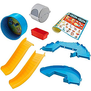 Ferplast Hamster Cage Mouse Cage Small Animal Cage CIRCUS FUN sturdy plastic and metal, coloured stickers and accessories included, 49,5 x 34 x 42,5 cm