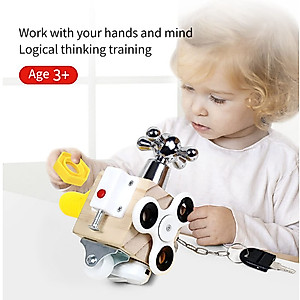 Fidget Toy Busy Cube for Kids,Montessori Toys for Toddlers, Wooden Sensory Toys Gifts for 3-8 Year Old Boys & Girls, Preschool Learning Activities Busy Board for Toddlers Educational Travel Toys