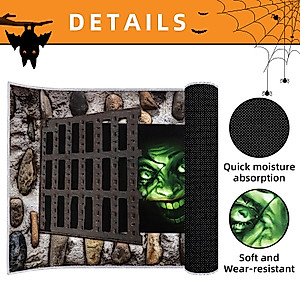 bobosufit Halloween Mat Clown Sewer 3D Illusion Outdoor Rug, Halloween Kitchen&Bathroom Mat Welcome Doormat Indoor Rugs, Scary Halloween Floor Front Door Mats Decorations 19 X 31 Inch