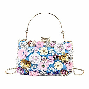 Lanpet Women Clutches Flower Evening Handbag Chain Strap Shoulder Bag
