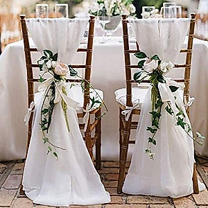 YJKIS White Chiffon Table Runner 27x120 Inches Rustic Sheer Runner Bridal Wedding Party Decorations Romantic Wedding Table Runner