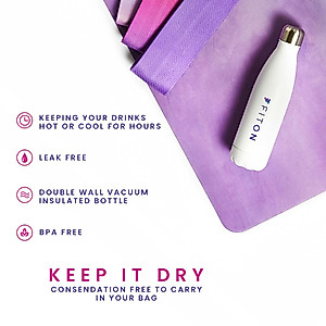 FitOn Stainless Steel Water Bottles - Double Vacuum Insulated Water Bottle - Leak-Proof Water Flask Use As Outdoor Water Bottle Or Gym Hot/Cold Insulated Drink Bottles - 17oz/500ml Hydrate Me Bottle