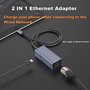 HelloLife iOS to RJ45 Ethernet LAN Wired Network Adapter with Fast Charging Port, 100Mbps High Speed, Ethernet Adapter for pad/Phone 12 11 xs x 8 7