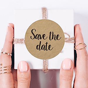 80-Pack, 2” Kraft Save The Date Stickers, Rustic Save The Date Labels, Envelope Seals