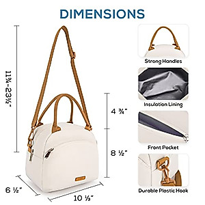 TOURIT Womens Lunch Bag Insulated Lunch Box Cute Lunch Bags for Women, Work, Picnic, Beige