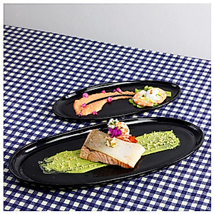 roro Handmade Ceramic Stoneware 11-Inch Glossy Black Oval Plate - for Serving Salads, Charcuterie, Bruschetta, Appetizers & Gourmet Dishes