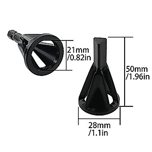 ZRM&E 2Pcs Deburring External Chamfer Tool Hard High Speed Stainless Steel Remove Burr Quickly Repairs Tools for Drill Bit Triangle Shank and Hexagon Shank External Chamfer, Black Six Slots