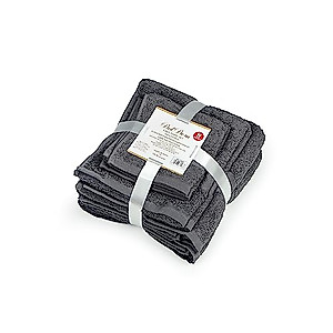 BolBom*S Bath Towels Set of 8, Ultra Soft 100% Cotton, 2 Extra Large Bath Towels 28x56, 2 Hand Towels for Bathroom 16x26, 4 Wash Cloths 12x12, Hotel Towels Ideal for Everyday Use, Hotel & Spa - Grey