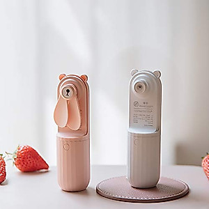 HOPEME Portable Fan, Mini Handheld Fan with 2500mAh Rechargeable Battery, USB Personal Pocket Fan 2 Speed Setting Small Folding Electric Fan for Camping and Outdoor (Pink)