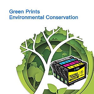 LxTek Remanufactured Ink Cartridge Replacement for 702XL 702 XL T702XL to use with Workforce Pro WF-3730 WF-3720 WF-3733 Printer (High Yield, 4-Pack)