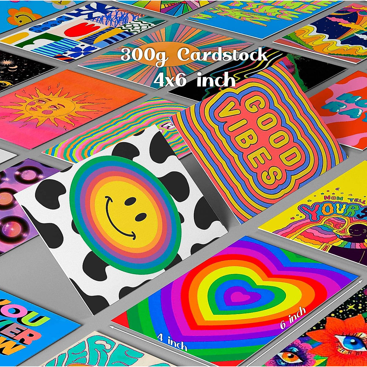 Fuiyoh Room Decor Aesthetic| Posters for Room Aesthetic Indie Wall Collage Kit – 45Pcs Photo Collage| Preppy Room Decor Aesthetic Tiktok| Trippy Room Decor for Bedroom | 4X 6