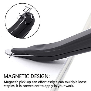 ZZTX 3 PCS Professional Magnetic Staple Remover Puller Rubberized Staples Remover Staple Removal Tool for School Office Home Black