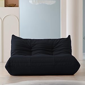 MGH Lazy Floor Sofa, Fireside Chair,Teddy Velvet Sofa Bean Bag Couch, Lounge Togo Lazy Floor Sofa, Accent Chair for Living Room Corner Chair Bedroom Salon Office-2 Seater