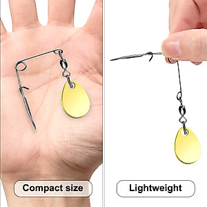 Sumind 40 Pieces Fishing Spinner Blades Spinner Bait Smooth Spoons Rigs Fishing Spoons Blades Lures Accessories(Gold)