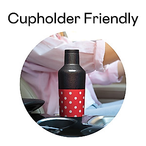 Corkcicle Disney Minnie Insulated Canteen Travel Water Bottle, Triple Insulated with Easy Grip, Keeps Beverages Cold for 25 Hours or Warm for 12 Hours, 16 oz, Polka Dot Red