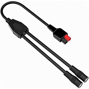 Solar Connectors DC Y Splitter Cable, Flashfish 1 Male Anderson to Dual Female 5.5mm x 2.1mm DC Power Extension Wire (Total 200W Max)