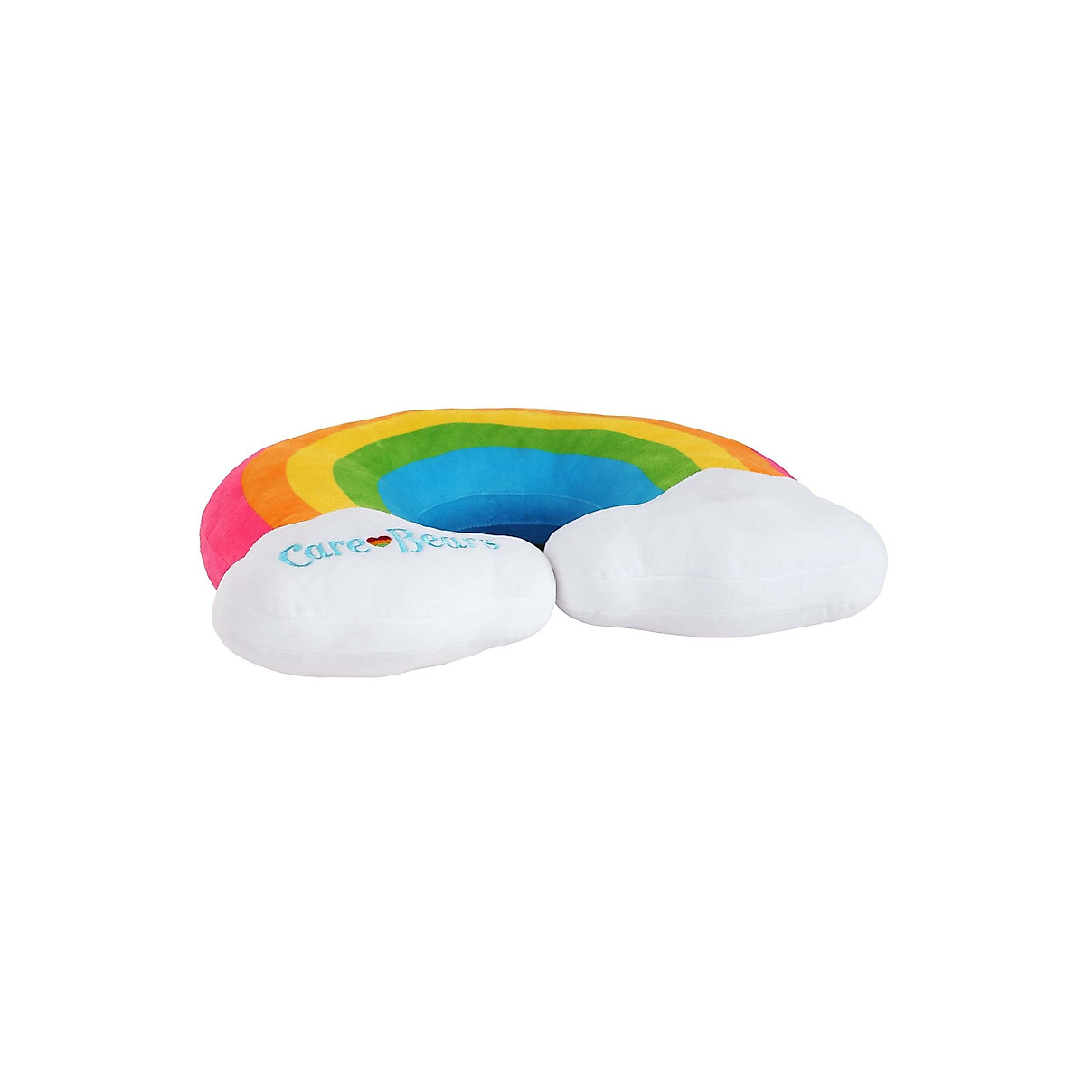 Fun Costumes Care Bears Rainbow Pillow Soft Flannel Pillow with Rainbow Stripes, Embroidered Logo, and Cushy Fiberfill Stuffing