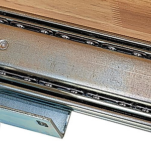 Household Essentials 2 Tier Pull Out Cabinet Organizer, Solid Wood Basket, Fully Extending Gliders, Bottom Cabinet Organizer, Heavy-Duty, Natural Finish and Chrome