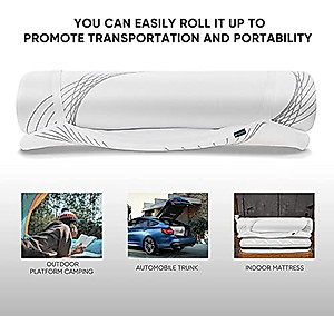 FLEXPEDIC 3D Breathable Mesh Cover and Coconut Shell Carbon Twin Memory Foam Firm Mattress Topper 2 Inch, Double-Sided Cooling Pad with Non-Slip Ventilated Cover, Pressure-Free Mattresses Toppers