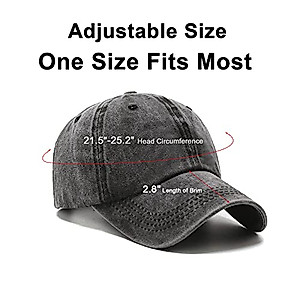 NPJY Vintage Washed Distressed Cotton Dad Hat Baseball Cap Adjustable Trucker Unisex Hats Black