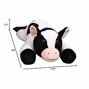 CalmQuest 28in 5lb Weighted Stuffed Animal Cow - Large Weighted Stuffed Animals for Adults, Teens, and Kids