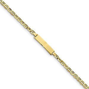 Brilliant Bijou 10k Semi-solid Anchor Link ID Bracelet