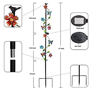 K KYMYCRAFT Solar Garden Lights Outdoor Decor, 2 Pack Garden Stake Light Waterproof Garden Lights with Stand for Garden, Patio Landscape, Yard, Pathway Decoration (Butterfly)