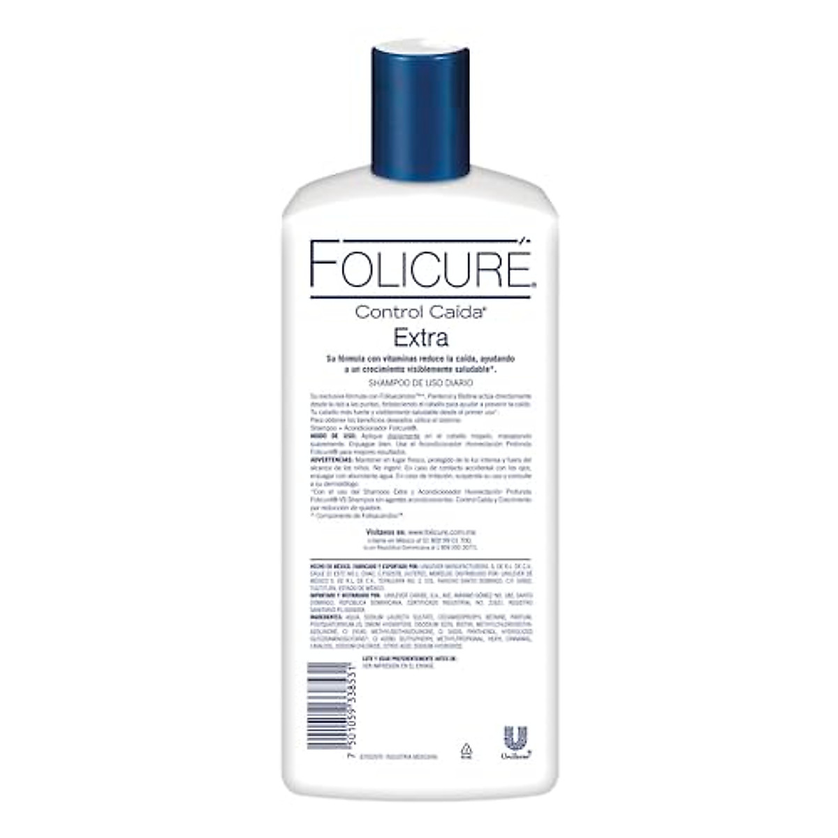 2 PACK!! FOLICURÉ EXTRA SHAMPOO CONTROL CAÍDA CON BIOTINA, CRECIMIENTO FUERTE Y SANO