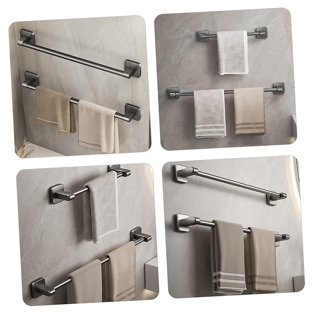 ABOOFAN Wall Nail- Single Pole Towel Hanger Gray 50cm Kitchen Cabinets Towel Rack Towel Bar Wall Mount Towel Organizer Bathroom Slipper Bathroom Racks Towel Holder Wall Heavy