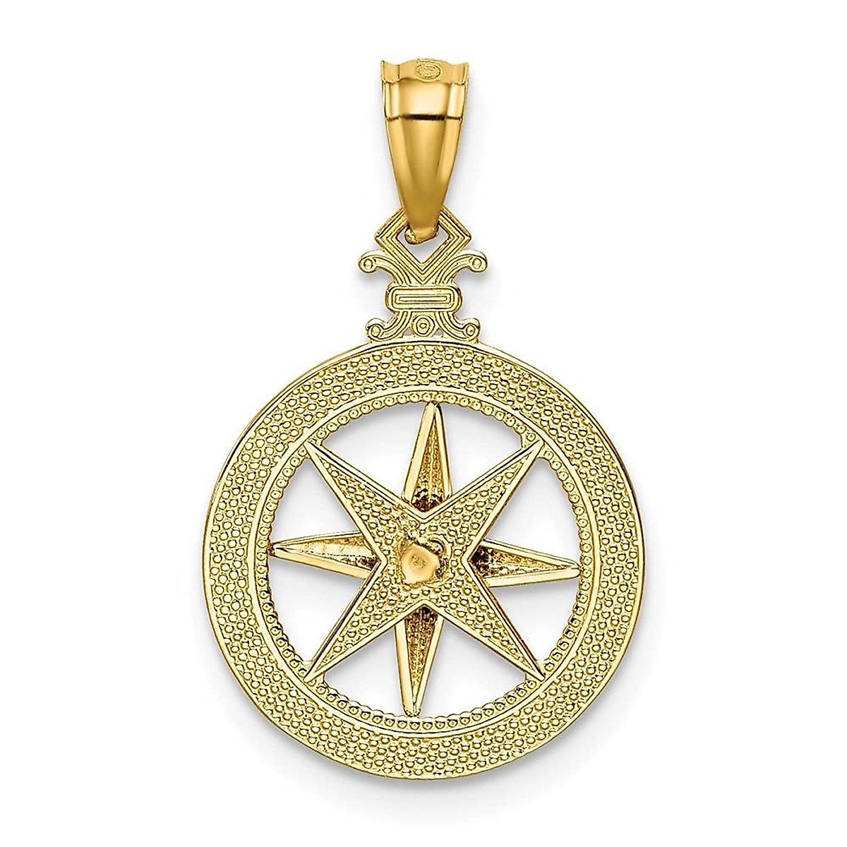 Diamond2Deal 14k Yellow Gold Polished Compass Pendant for Women