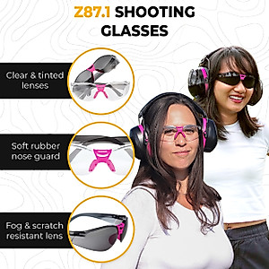 TradeSmart All-in-One Shooting Ear Protection - Comfort+ NRR 28 Earmuffs, Glasses & Earplugs + Carry Case