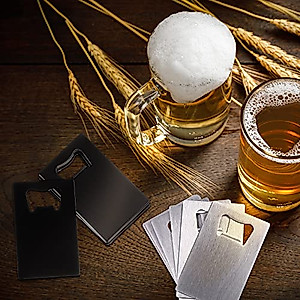 Jiuguva 50 Pieces Credit Card Bottle Opener Poker Stainless Steel Beer Bottle Opener Groomsmen Bottle Opener for Wallet and Shirt Pocket Wedding Bridesmaid Party Favor Black and Silver