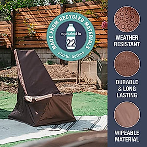 CleverMade Tamarack Chair Cover; Eco Friendly Outdoor Patio Furniture Cover; Great for Folding Wooden Chairs; Protects From Elements, 2 Pack, Mocha