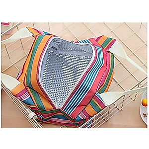 Lunch Bag Lunch Organizer for office Lunch Cooler with Zip Closure Foldable Lunch Tote Bag, Reusable Lunch Holder Insulated Lunch Container Picnic Bag for Men Women（Pink+Red）