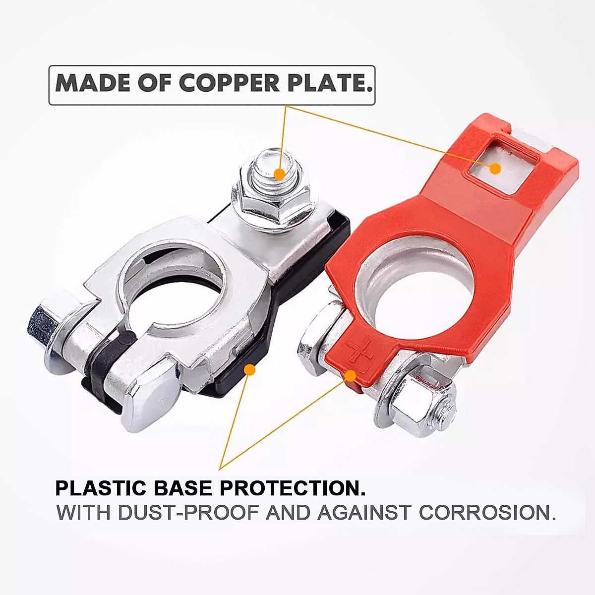 XINLIYA Battery Terminals for Nissan, Positive and Negative 1 pair, Top Post Batteries Connectors with Plastic Bottoms, Automotive Accessories Universal for Nissan 243407F000 243407F001(2PCS)