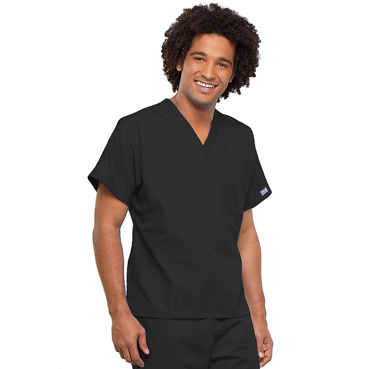 Cherokee Originals Unisex V-Neck Scrubs Shirt, Black, Large