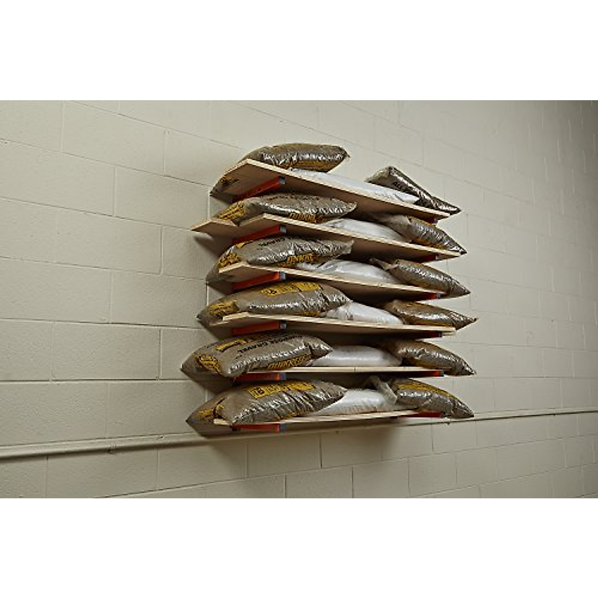 Bora Wood Organizer and Lumber Storage Metal Rack with 6-Level Wall Mount – Indoor and Outdoor Use, In Orange | PBR-001