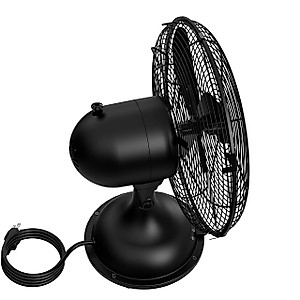 Hunter Classic D12 Portable Desk Fan 12 inch, 3 Speed, Matte Black, 97314